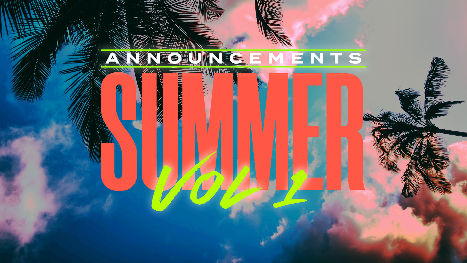 Church Announcements: Summer Vol 1 Editable Graphics