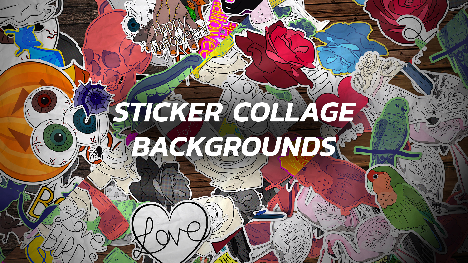 Sticker Collage Backgrounds | Stock Footage | Story Loop
